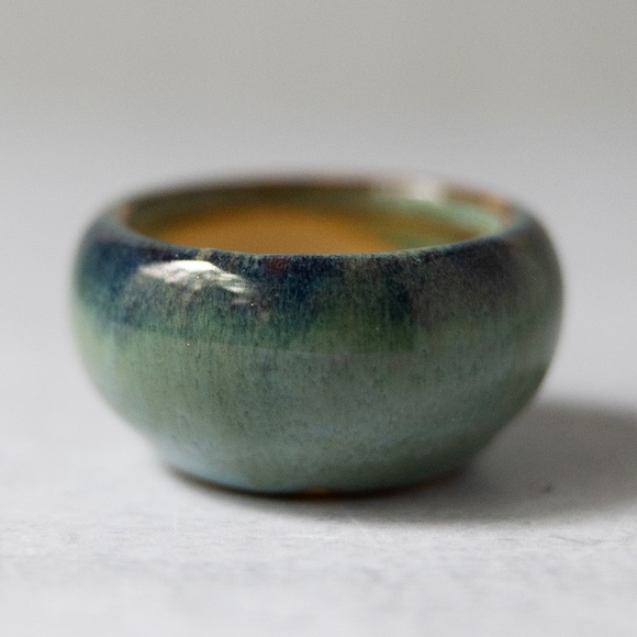 Unmarked | Accents | Mini Miniature Pottery Bowl Planter Blue Green ...